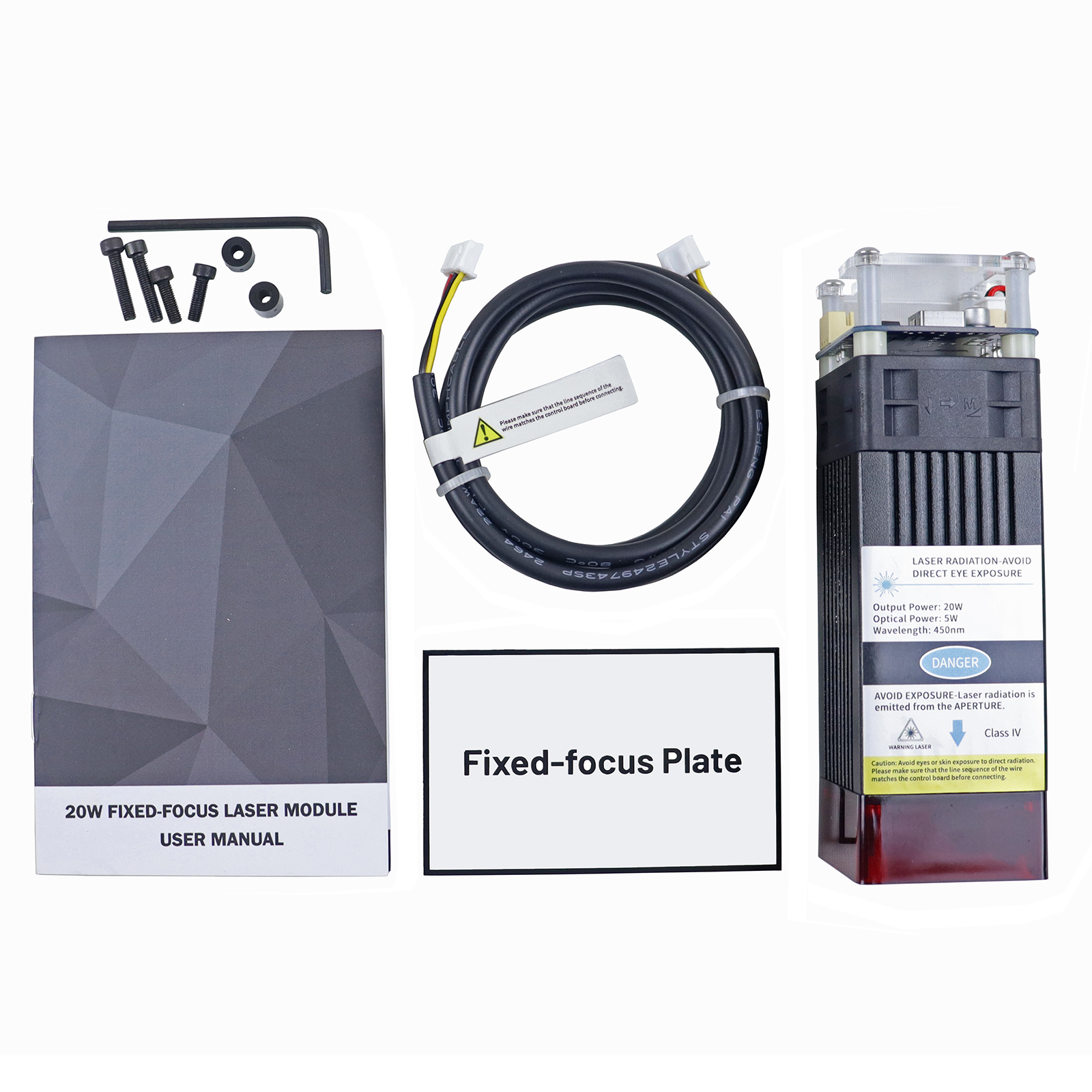 20W Engraving Cutter 5W Optical Power Laser Module Kit Wood Engraver ...