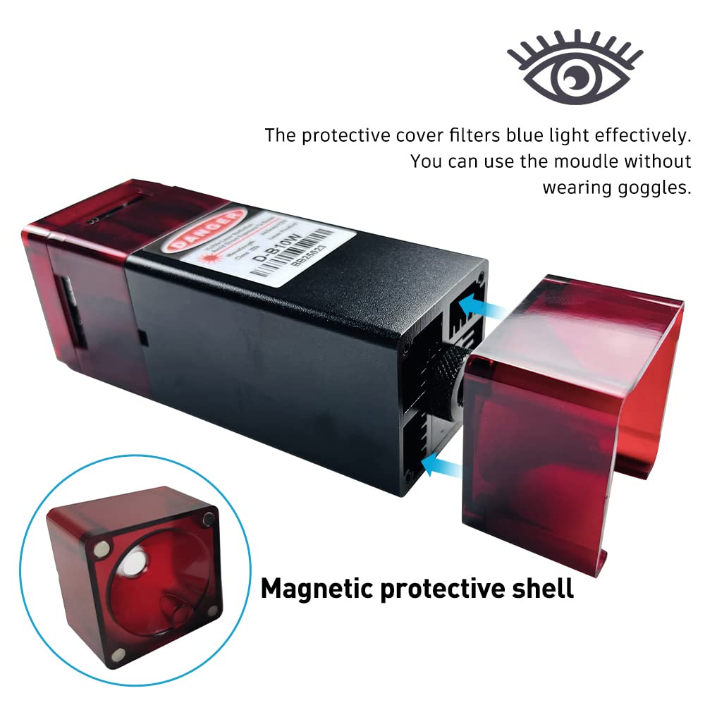 445Nm 40W/80W 40mm Blue Diode Laser Module Fixed Focus Laser Head ...