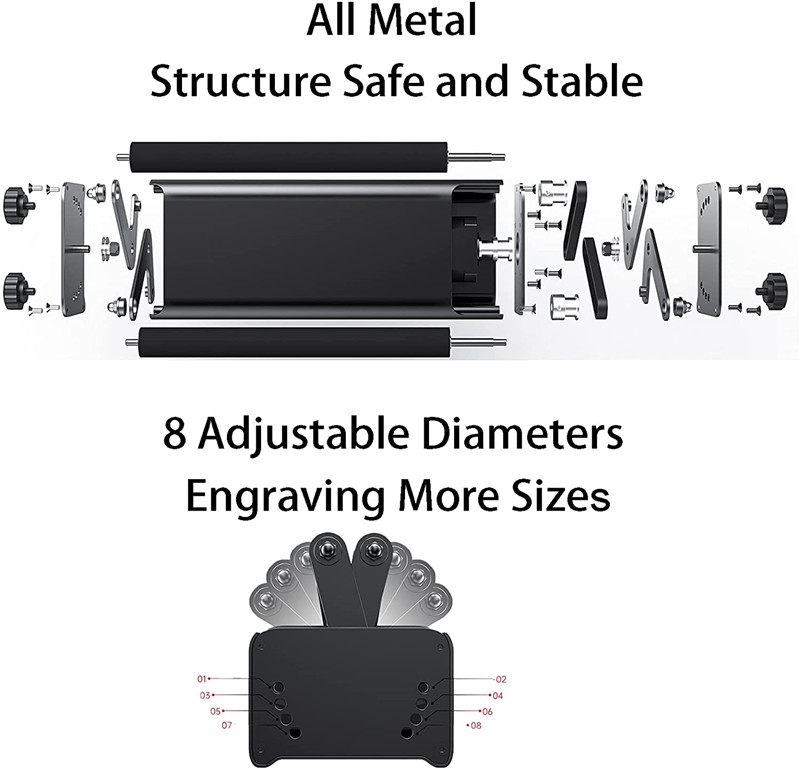 ATOMSTACK R3 Laser Engraver Parts Accessories Y-axis Rotary Roller ...