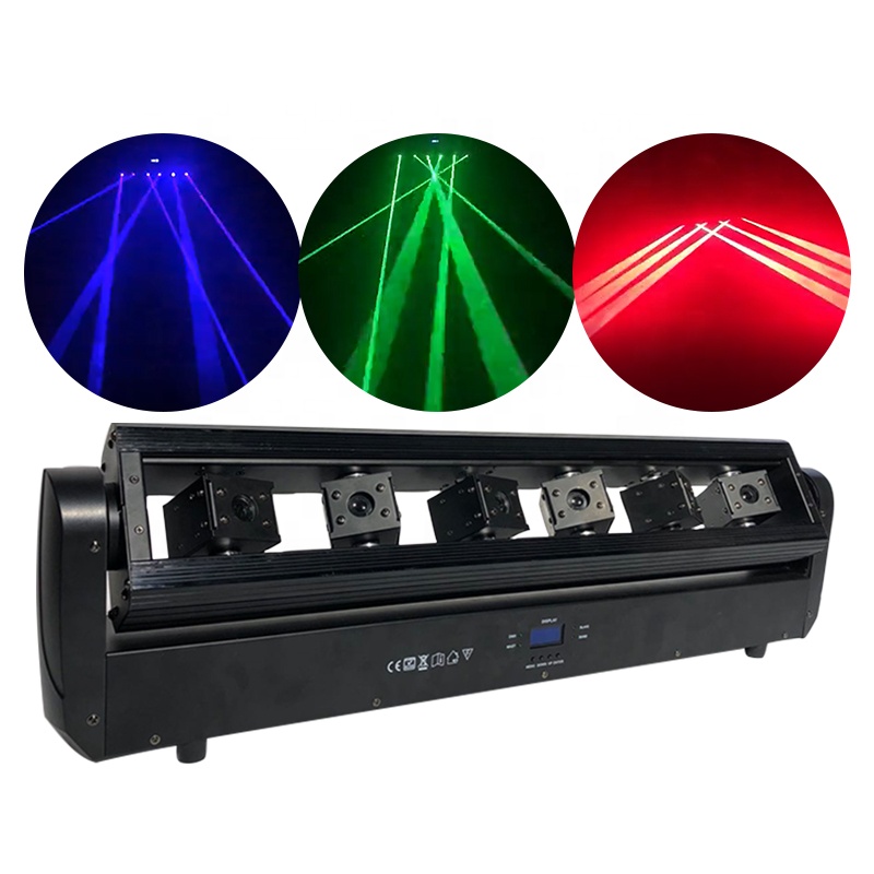 Dj Night Stage Equipment Lighting 6 Heads 500mw RGB 3in1 Full Color ...