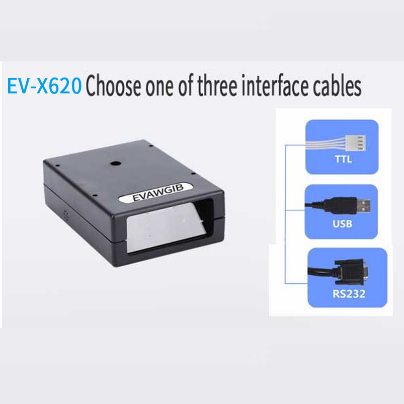EVAWGIB Fixed Barcode Scanner USB/TTL/RS232 Interfaces 1D Wired Laser ...