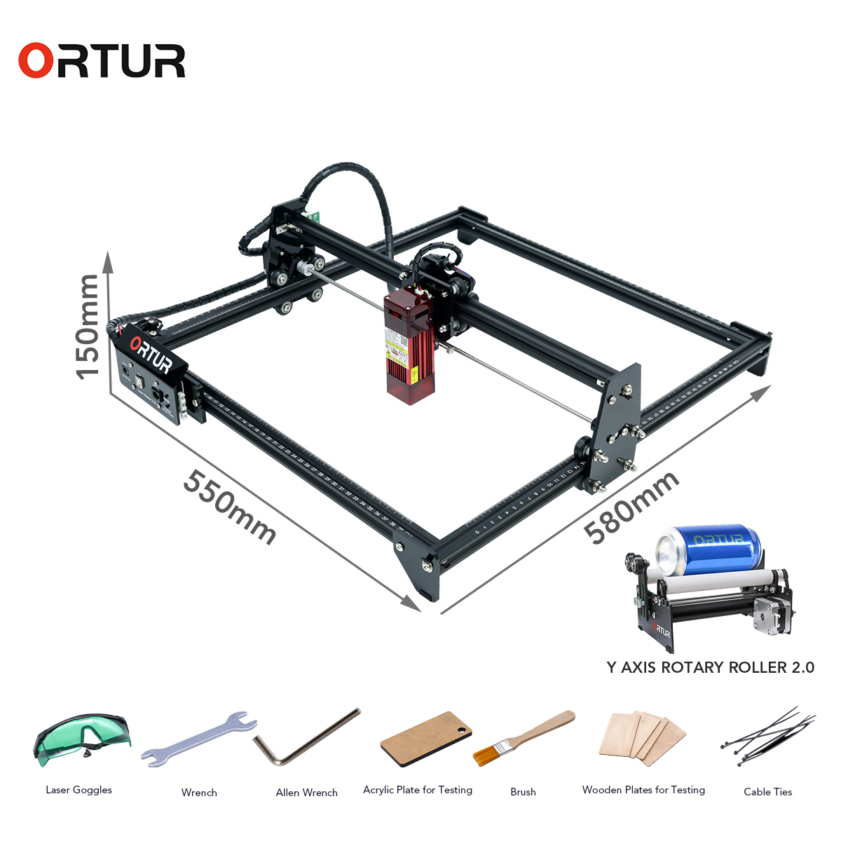 Fast Ortur Rotary Laser Engraving Machine Y Axis Rotate Engraving ...