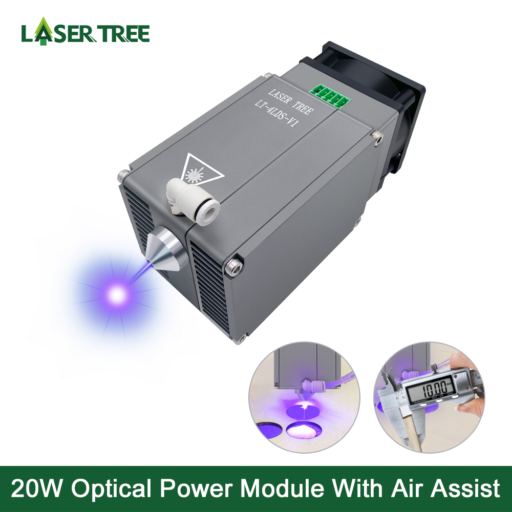 LASER TREE 20W Optical Power Laser Module with Air Assist nozzles 455nm ...