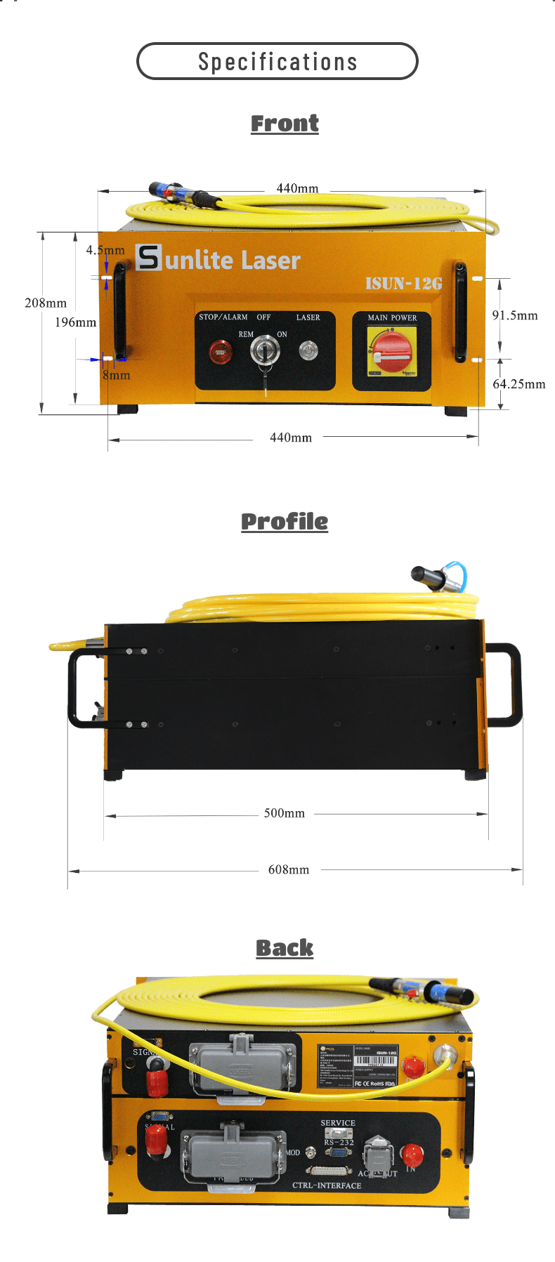 Sunlite 1kw fiber laser source 500W 1000W 1500W fiber laser source ...