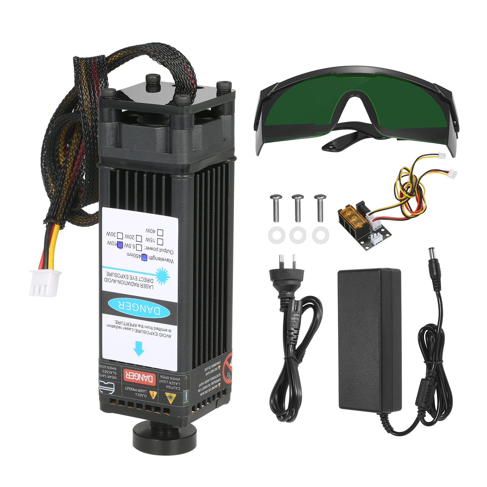 40W Laser Module Kit 450nm Blue Laser Fixed Focal Length Laser Head ...