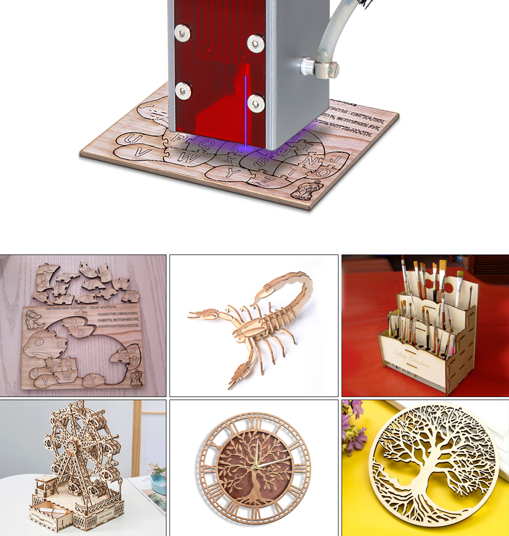 ZBAITU M37-EAIR Laser Engraving Machine 80W Laser Cutter Remaker Wood ...