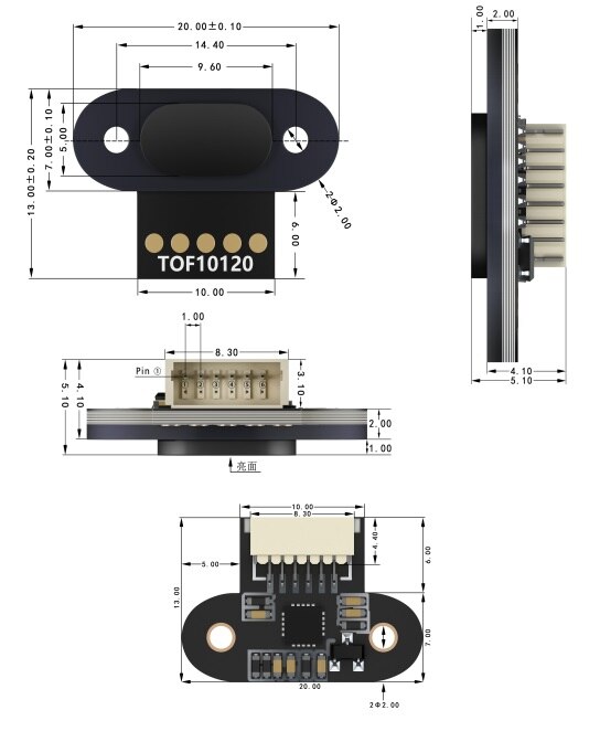 Tfmini Plustf Mimitf Luna Tof10120 Tof Laser Lidar Range Sensor Module Distance Ranging