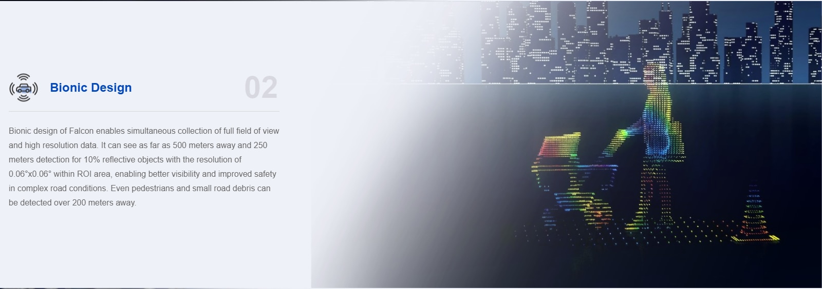 INNOVUSION Falcon Kinetic LiDAR sensor Standard configuration of auto ...